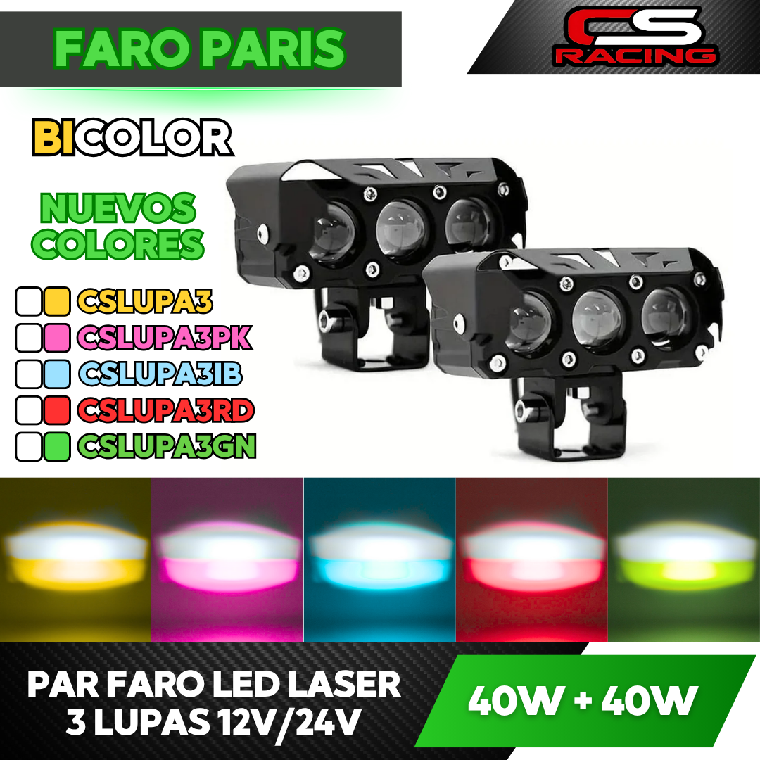 FARO BICOLOR LED LÁSER COLORES CSLUPA3 – GRUPO COLLIN´S