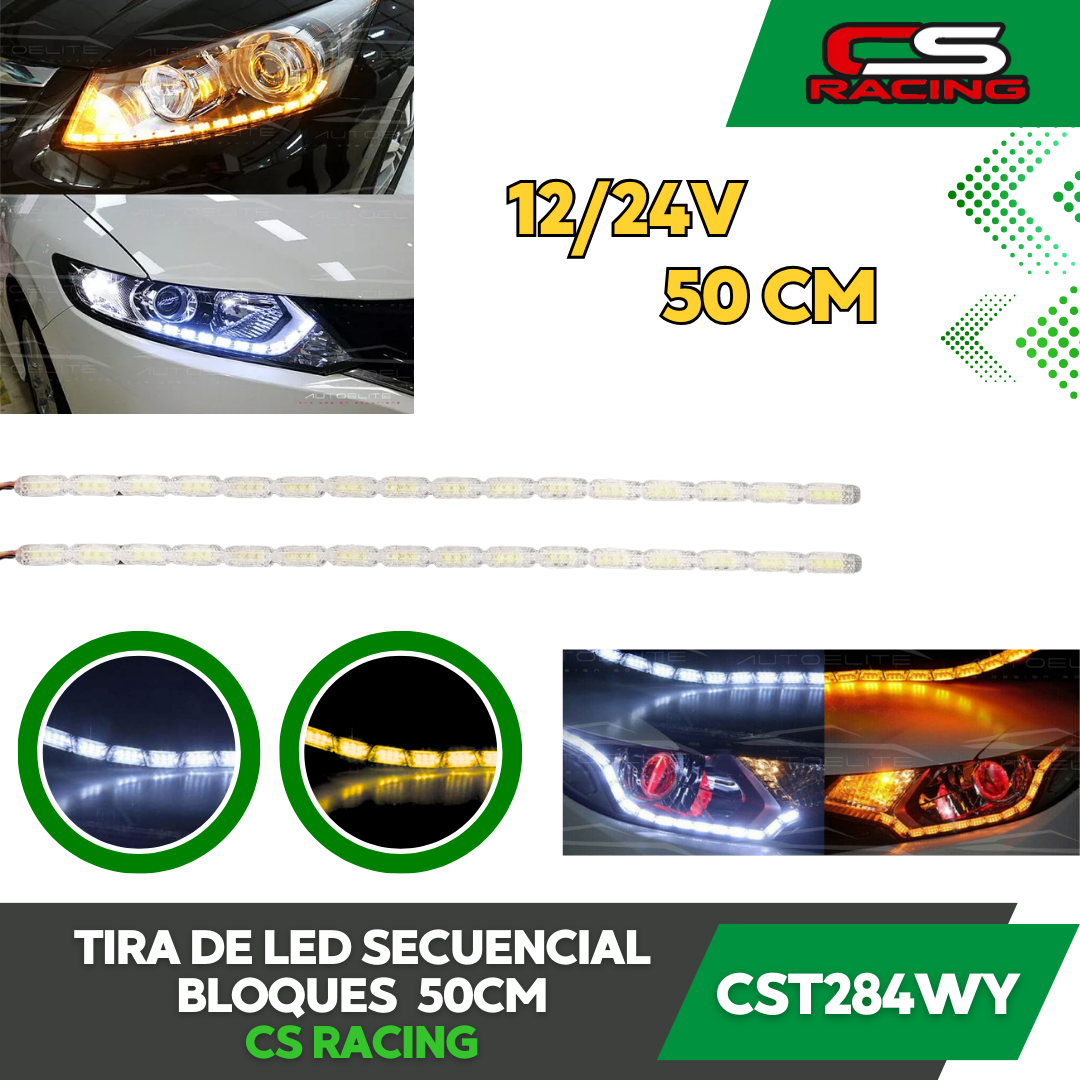 TIRA DE LED SECUENCIAL BICOLOR CS RACING CST284WY – GRUPO COLLIN´S