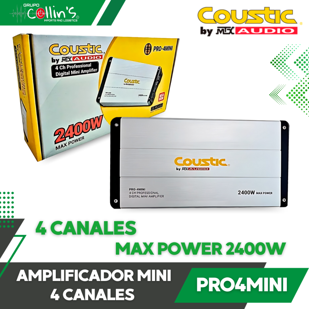 AMPLIFICADOR MINI 4 CANALES PRO4MINI – GRUPO COLLIN´S
