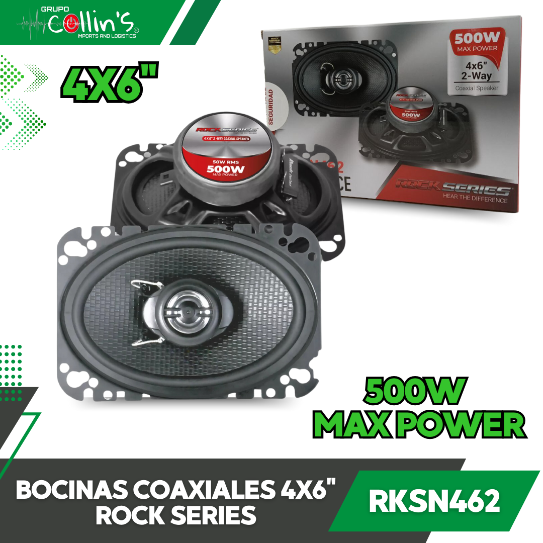 BOCINAS COAXIALES 4X6″ ROCK SERIES RKSN462 – GRUPO COLLIN´S