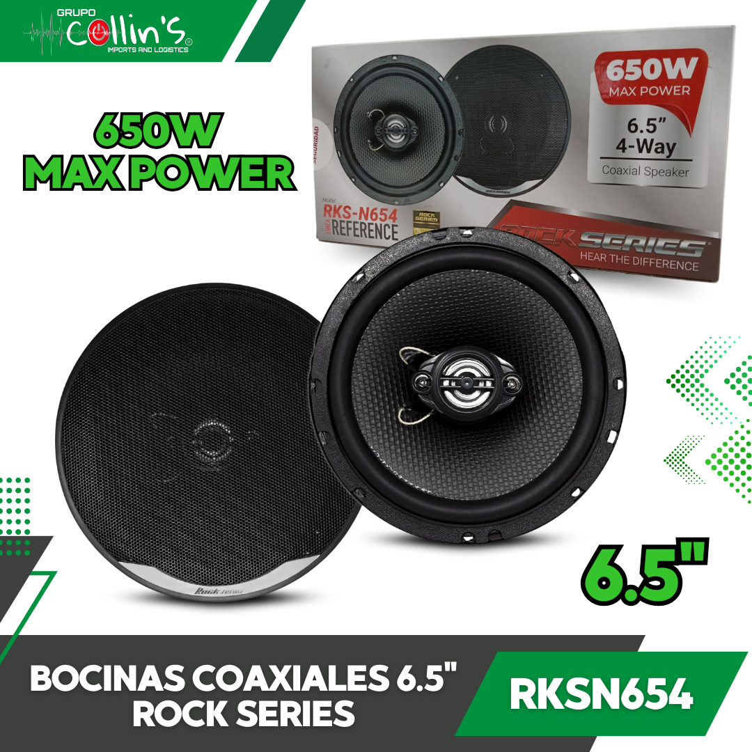 BOCINAS COAXIALES 6.5″ ROCK SERIES RKSN654 – GRUPO COLLIN´S