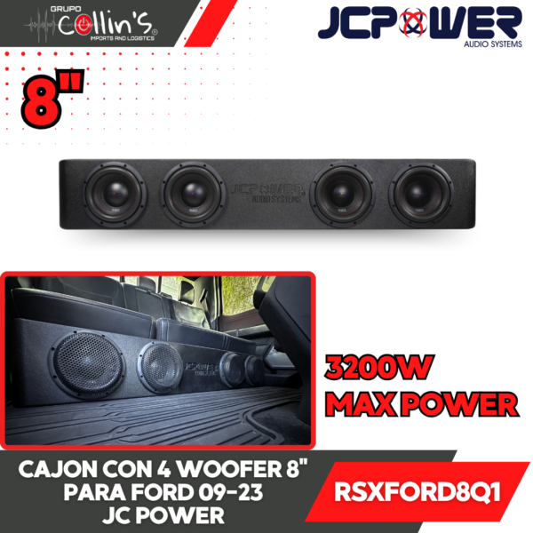 CAJON CON 4 WOOFER 8″ JC POWER RSXFORD8Q1 – GRUPO COLLIN´S