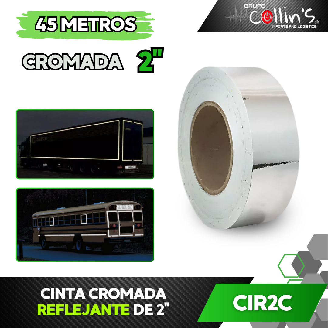 CINTA CROMADA REFLEJANTE DE 2″ CIR2C – GRUPO COLLIN´S
