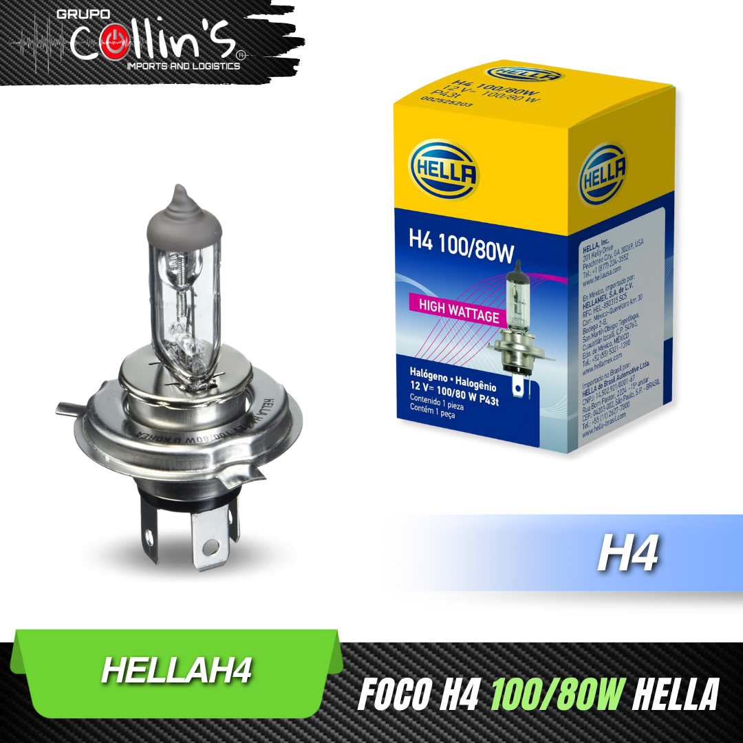 FOCO H4 100/80W HELLA HELLAH4 – GRUPO COLLIN´S