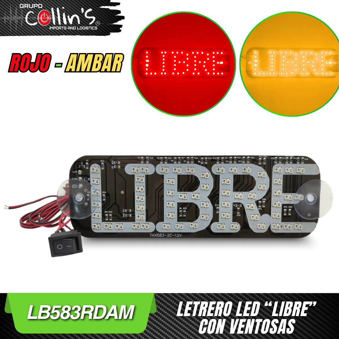 LETRERO LED «LIBRE» LB583RD – GRUPO COLLIN´S